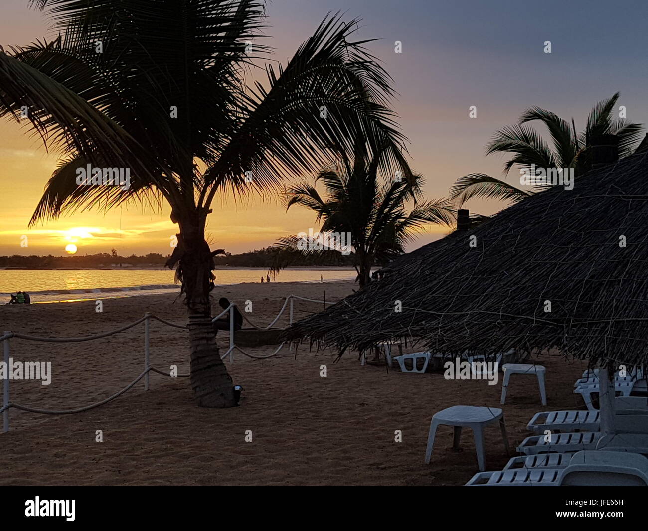 Beautiful sunset over Safari Beach in Saly Senegal Africa Stock Photo ...