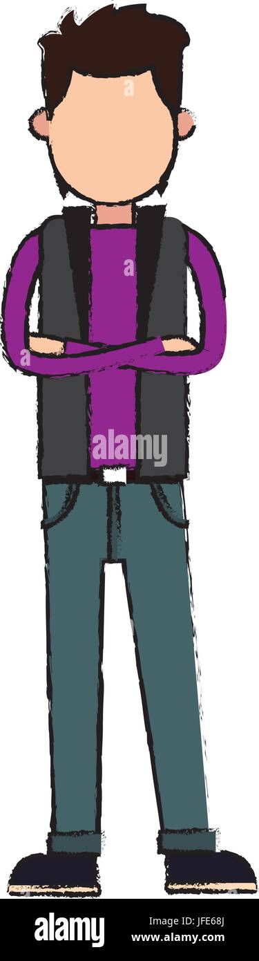 Cartoon man folded arms hi-res stock photography and images - Alamy