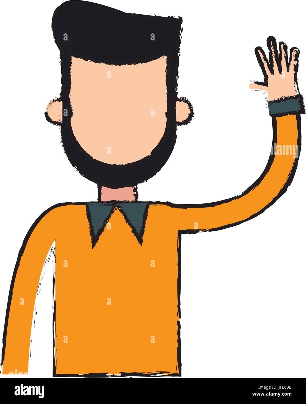 character man waving hand people image Stock Vector Image & Art - Alamy