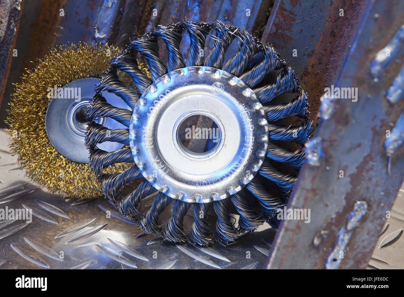 wire brush for mechanical cleaning of metal Stock Photo - Alamy