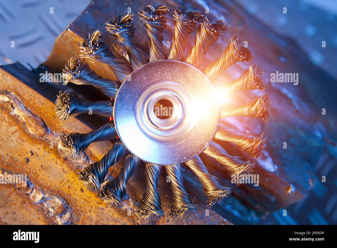 wire brush for mechanical cleaning of metal Stock Photo - Alamy