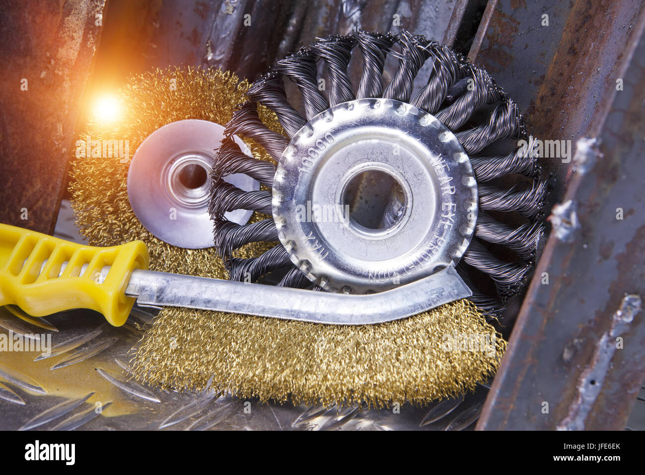 wire brush for mechanical cleaning of metal Stock Photo - Alamy