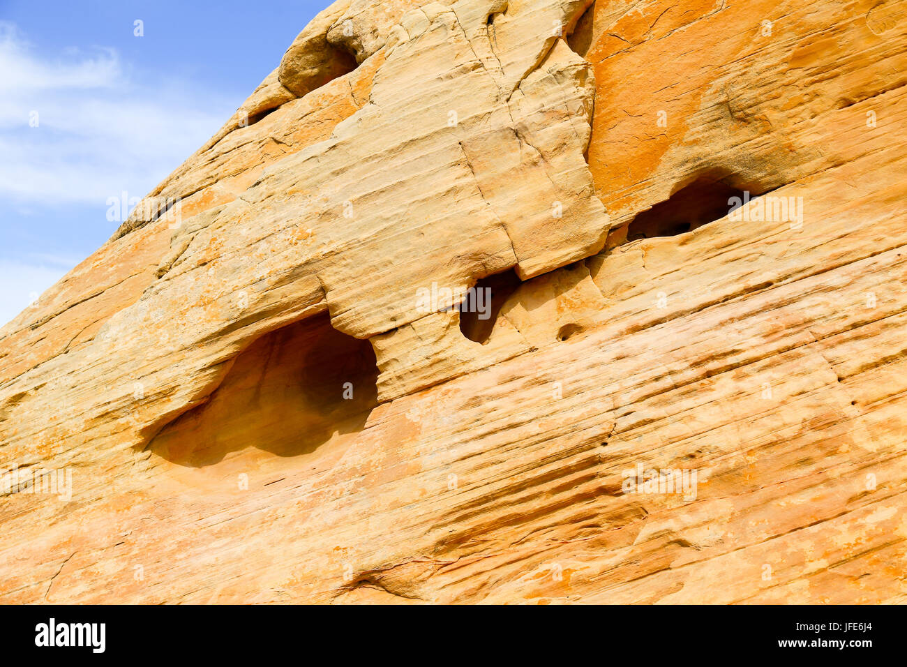 Sandstone with holes in the Valley of Fire Stock Photo - Alamy