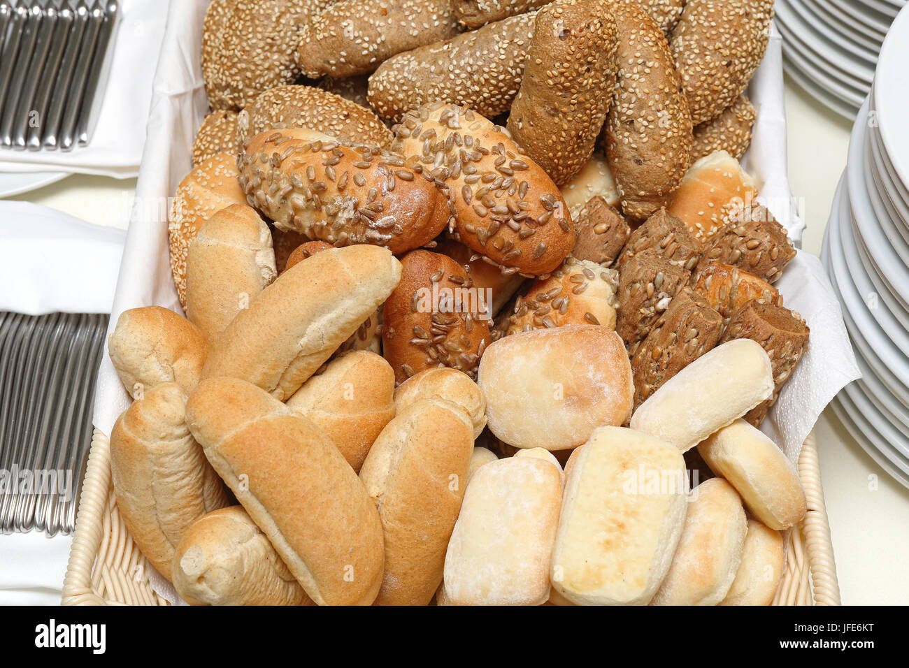 Bread in Basket Stock Photo - Alamy