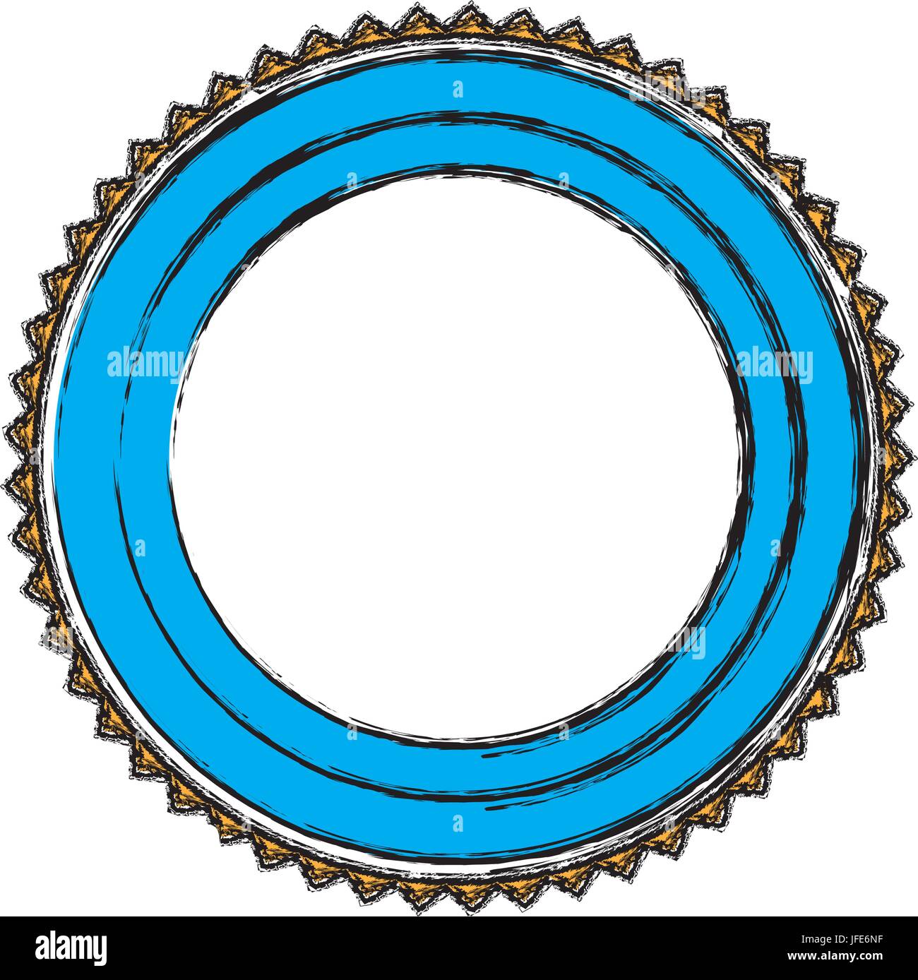 blank blue quality label template isolated on white background Stock ...