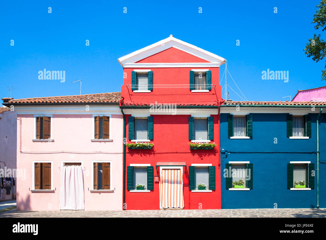 Colored houses in Venice - Italy Stock Photo - Alamy