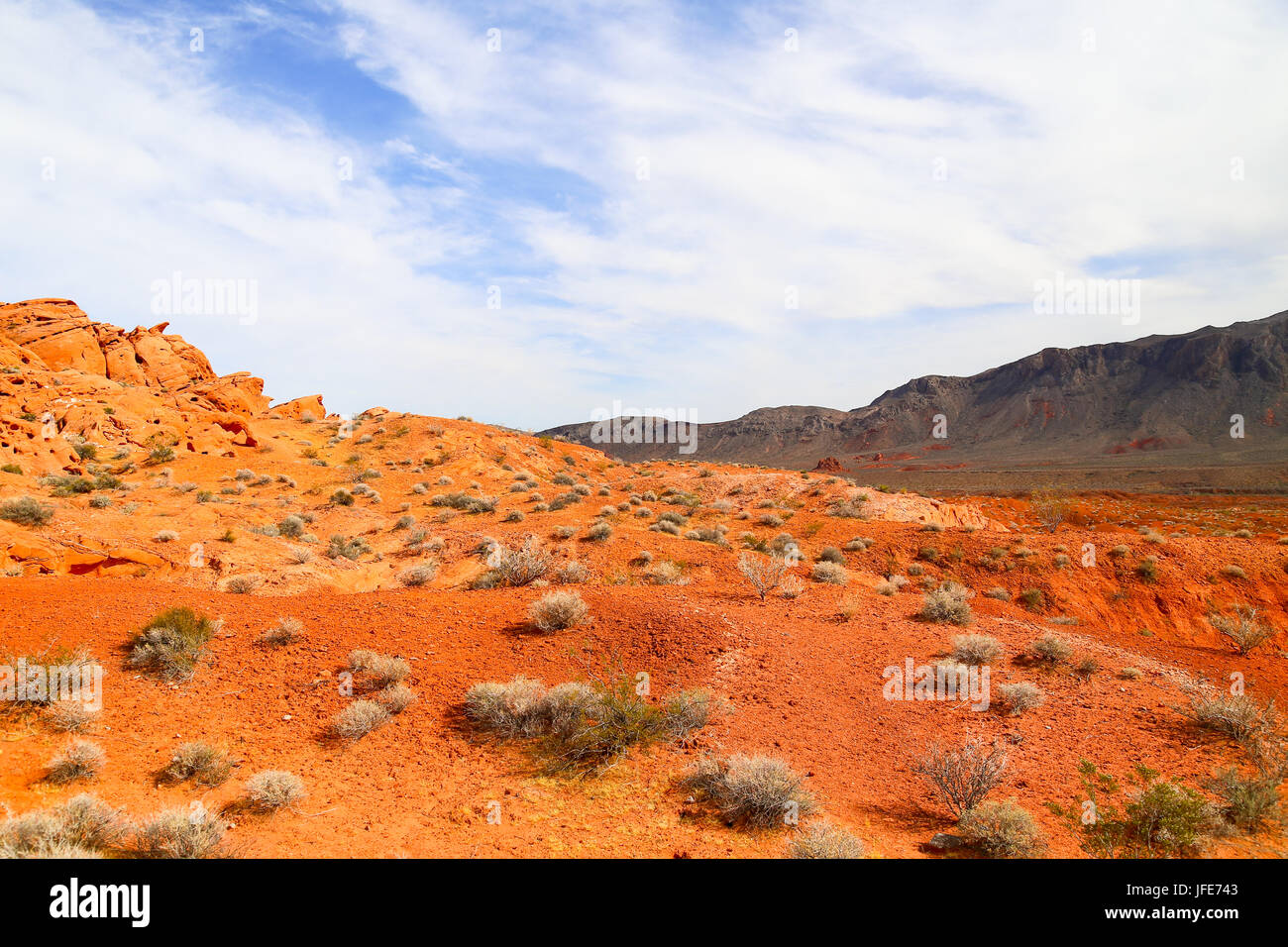 Orange Ground in the Desert in the Valley of Fire Stock Photo - Alamy