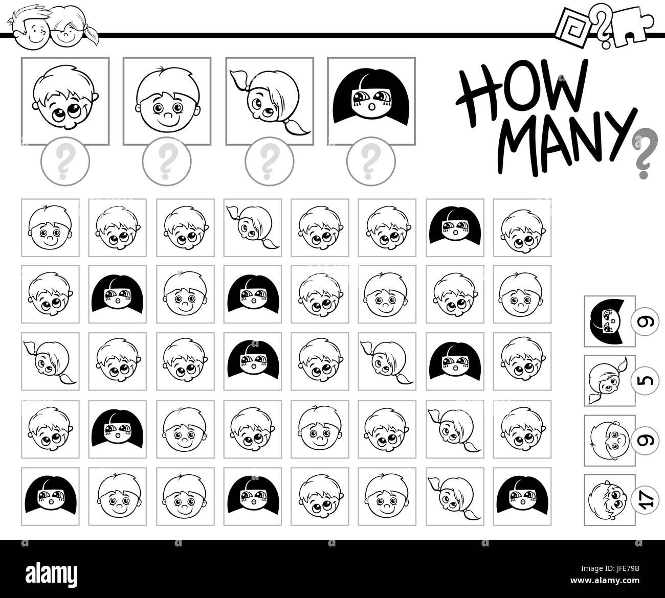 counting children for coloring Stock Photo - Alamy
