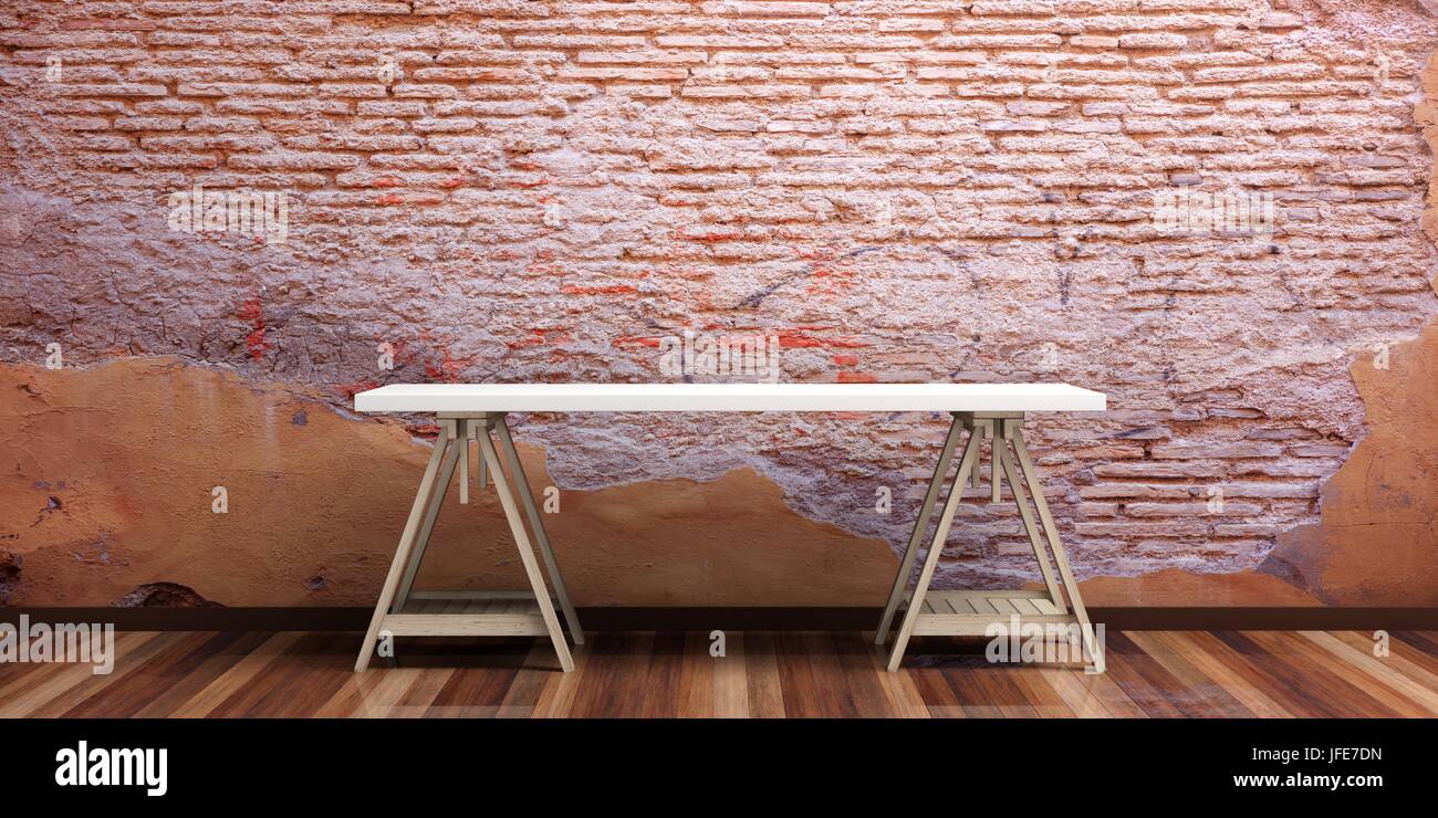 Brick wallpaper living room hi-res stock photography and images - Alamy