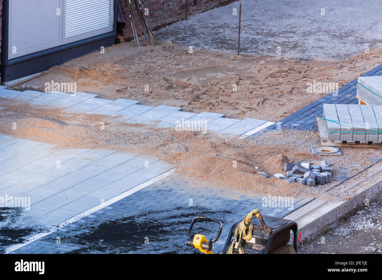 Channel cover in the concrete foundation Stock Photo - Alamy