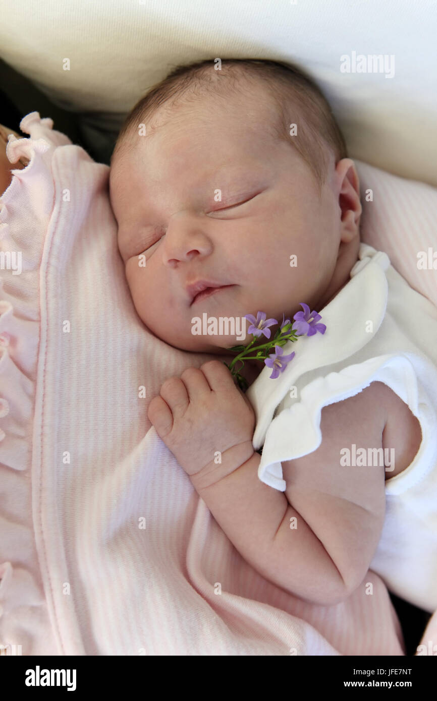 Sleeping newborn baby Stock Photo - Alamy