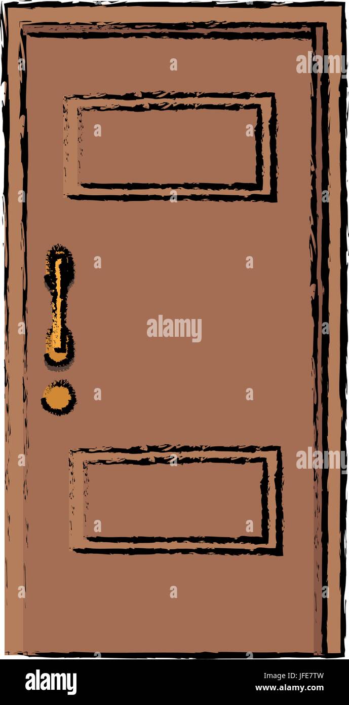 Detail wooden front door Stock Vector Images - Alamy