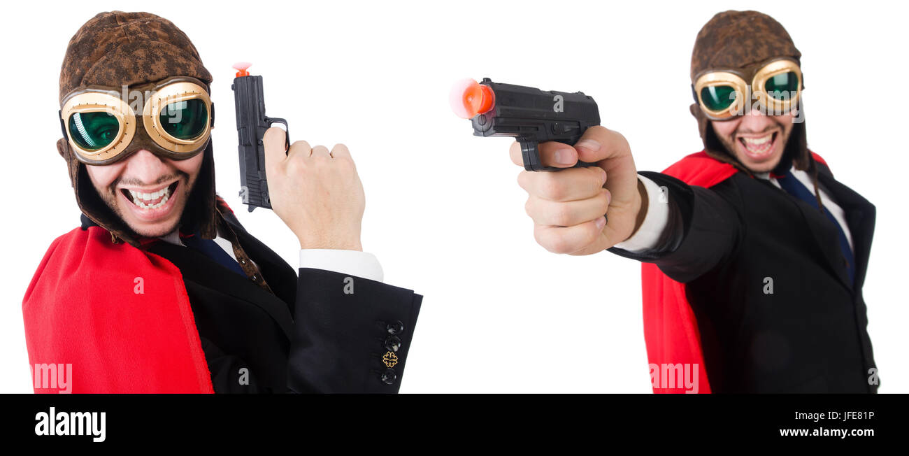 Retro pilot man in Cut Out Stock Images & Pictures - Alamy