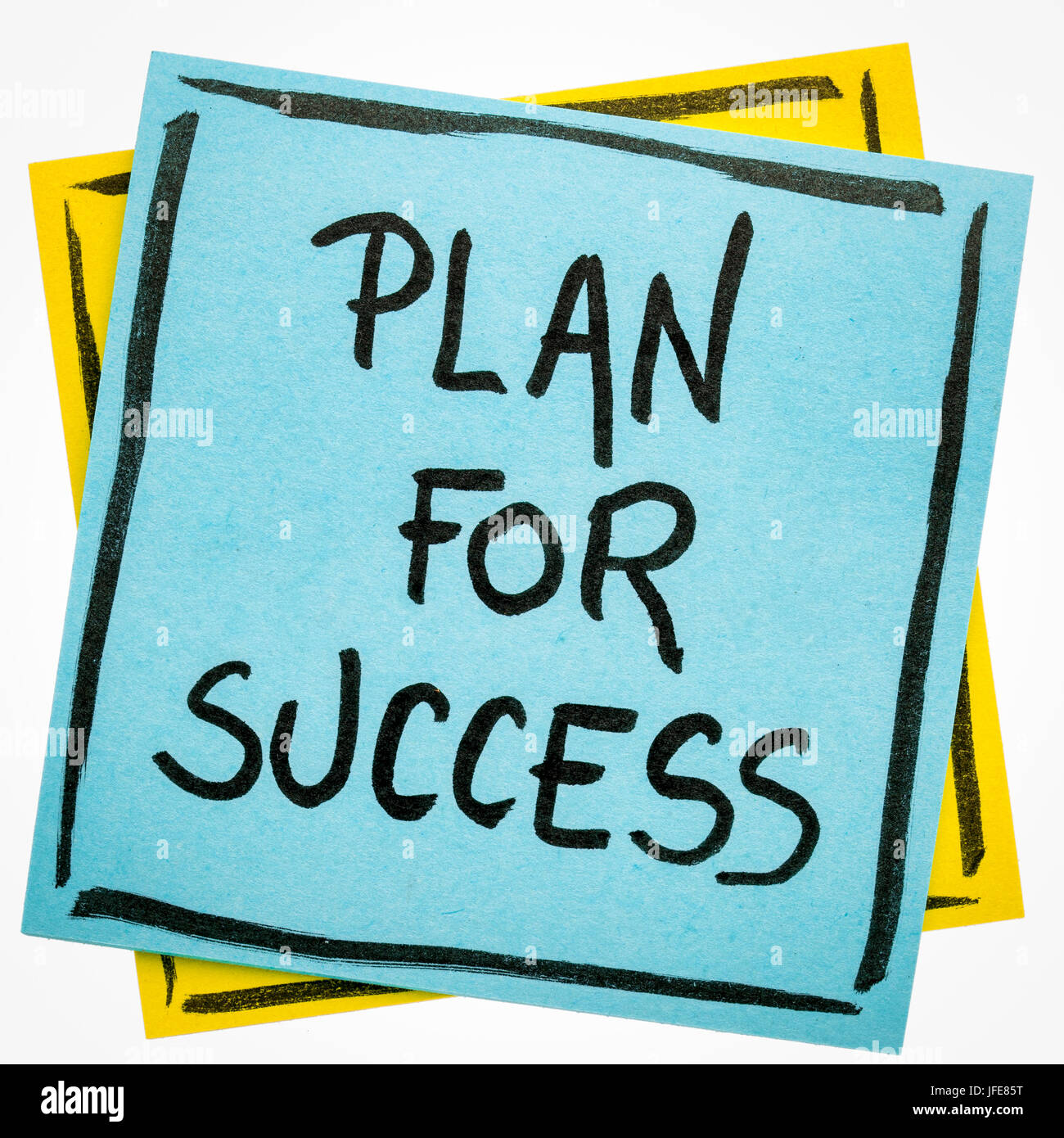 Plan for success motivational reminder - handwriting in black ink on an ...