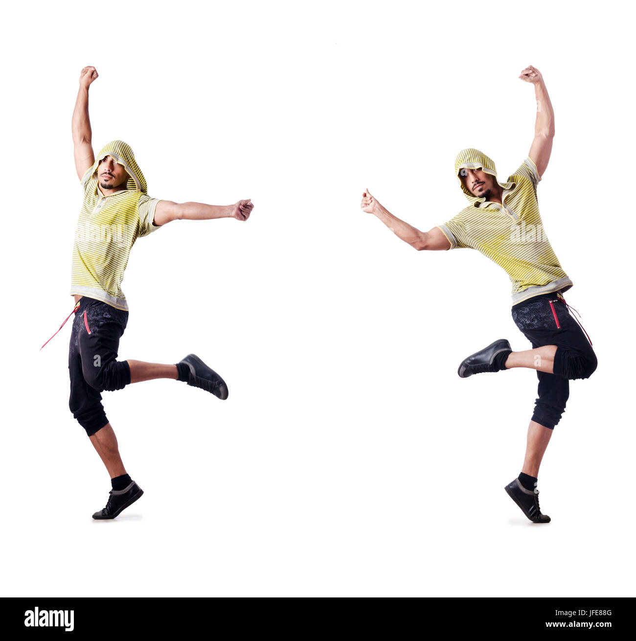 Muscular dancer isolated on white Stock Photo - Alamy