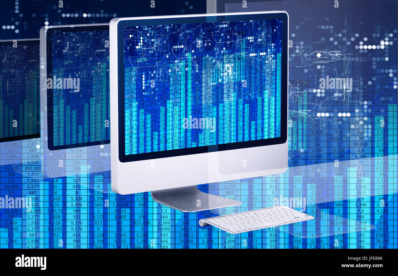 Computer screen in business concept Stock Photo - Alamy