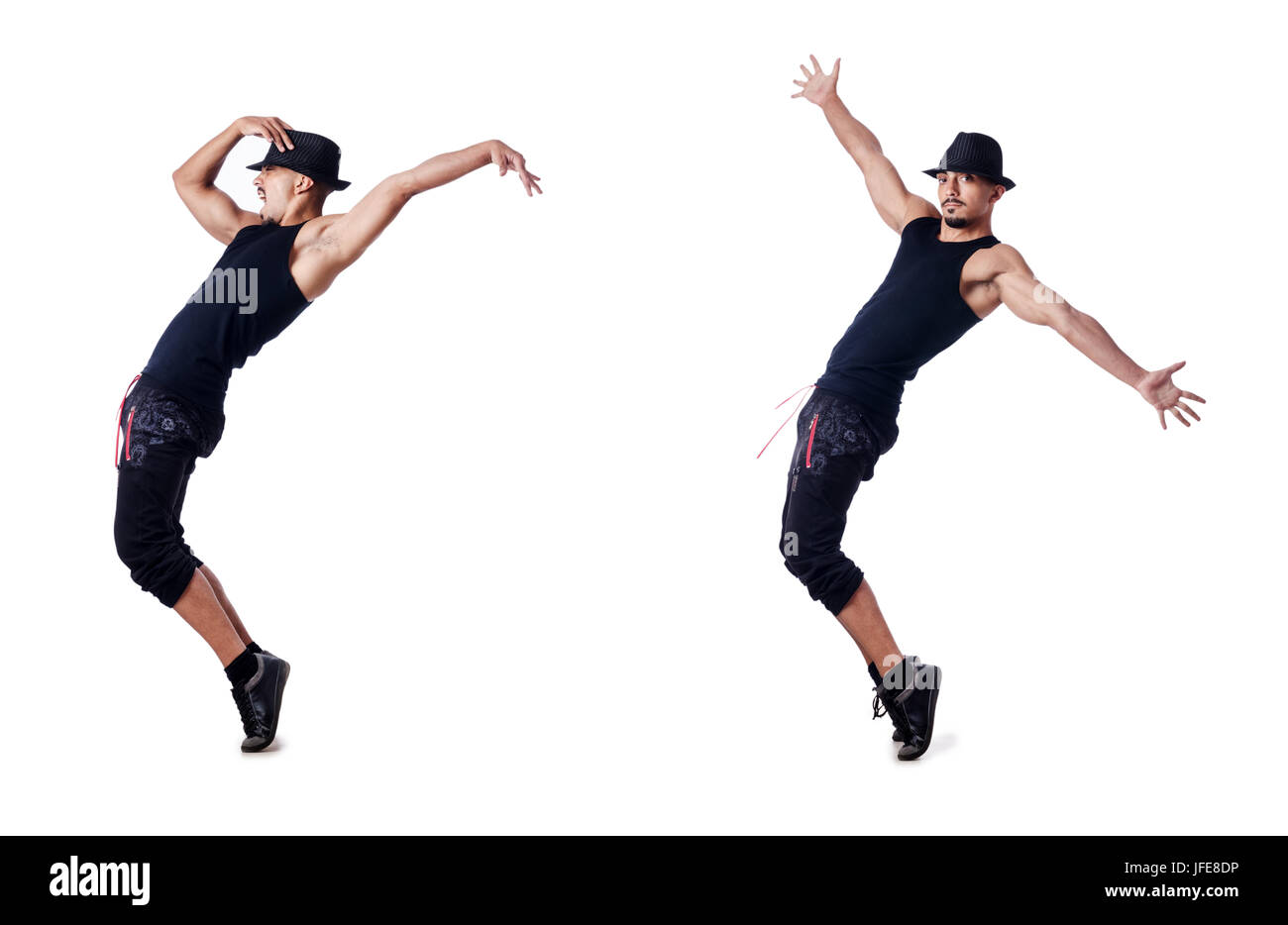 Muscular dancer isolated on white Stock Photo - Alamy