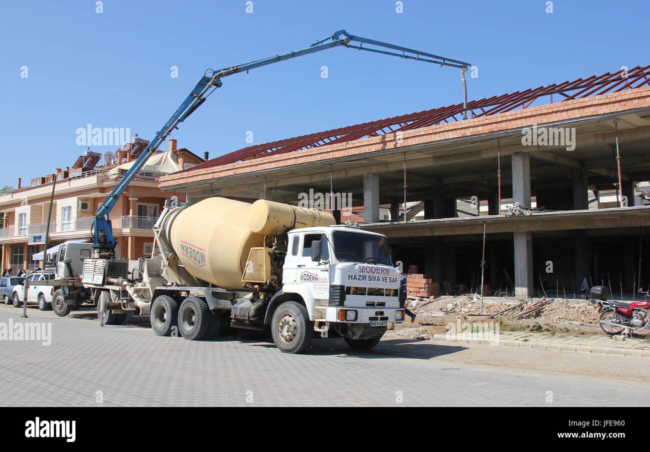 Concrete truck chute hi-res stock photography and images - Alamy