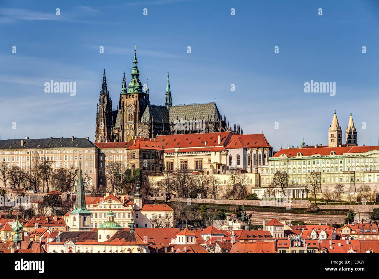 Lesser town of Prague with castle Stock Photo - Alamy