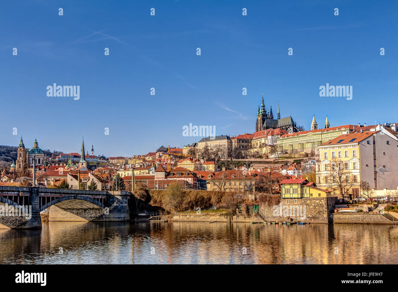 Lesser town of Prague with castle Stock Photo - Alamy
