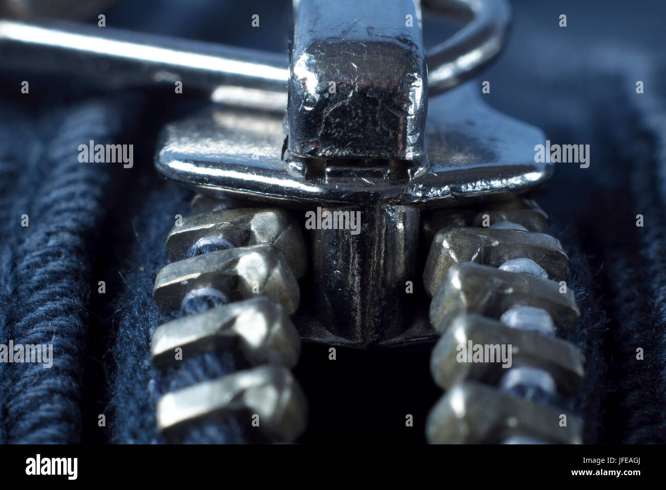 Zip seam close up Stock Photo - Alamy