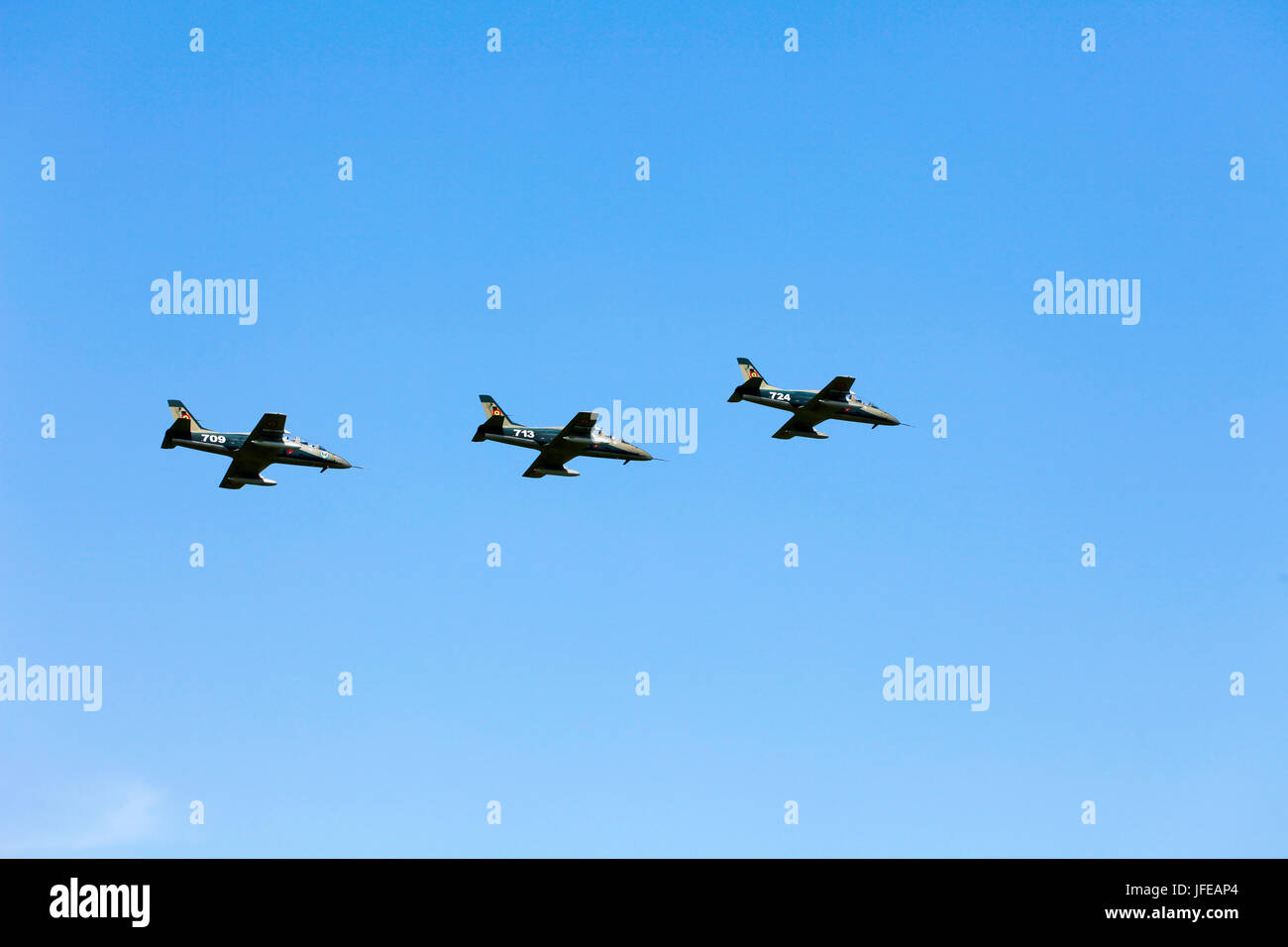 Romanian IAR 99 Soim plane flying Stock Photo - Alamy