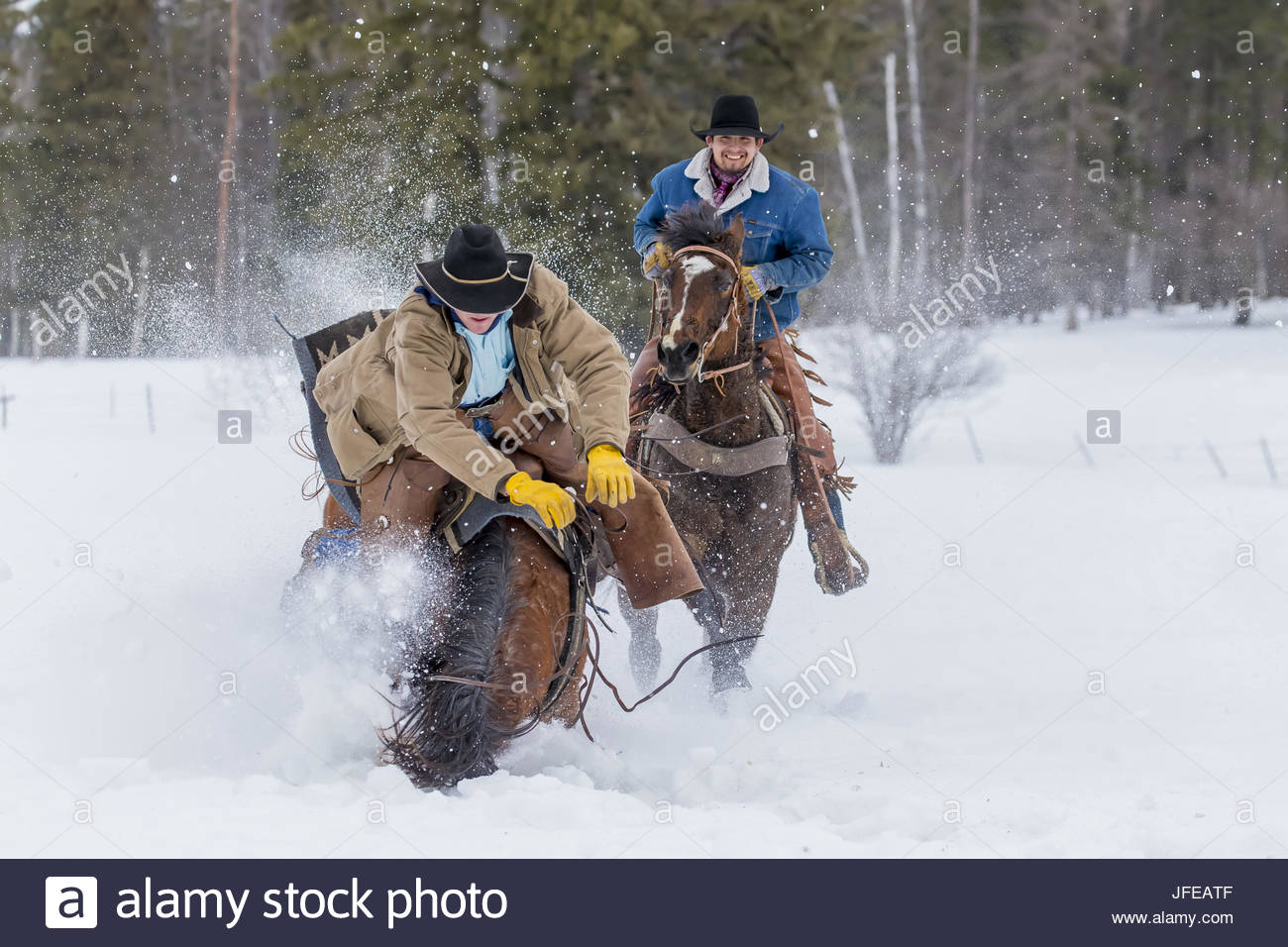 Cowboys In Snow Stock Photos & Cowboys In Snow Stock Images - Alamy