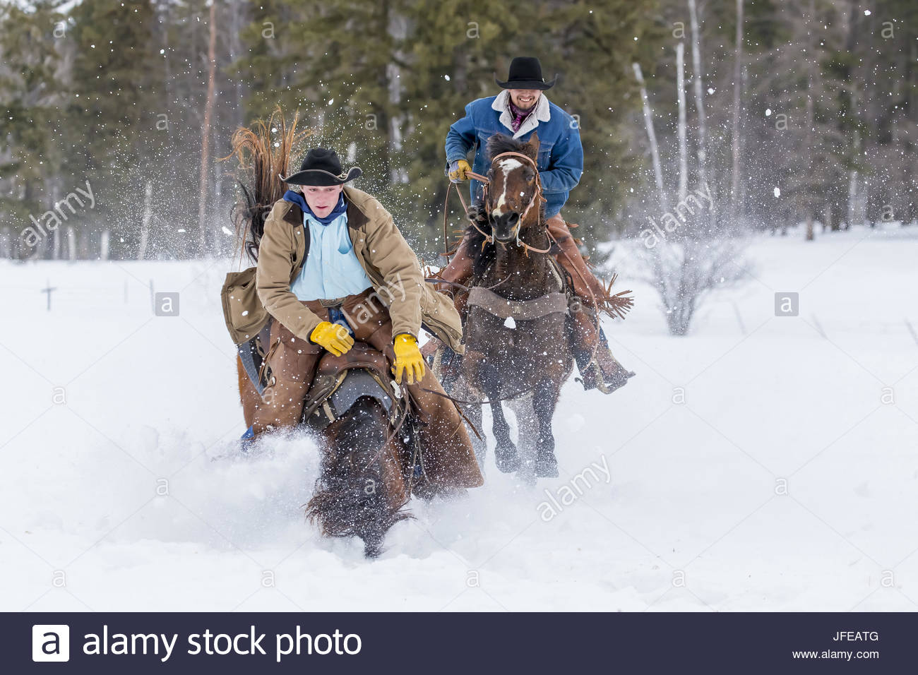 Cowboys In Snow Stock Photos & Cowboys In Snow Stock Images - Alamy