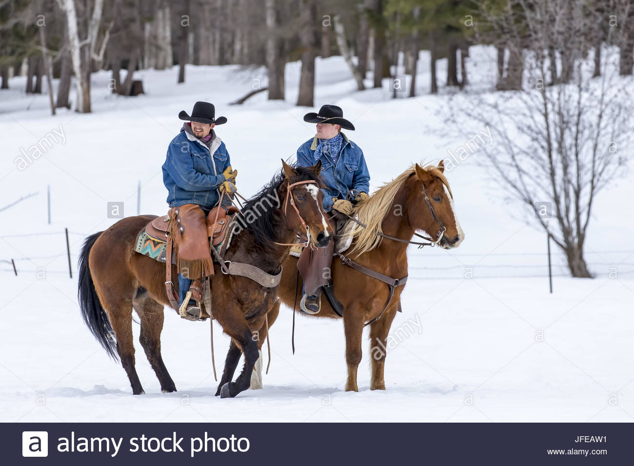 Cowboys In Snow Stock Photos & Cowboys In Snow Stock Images - Alamy