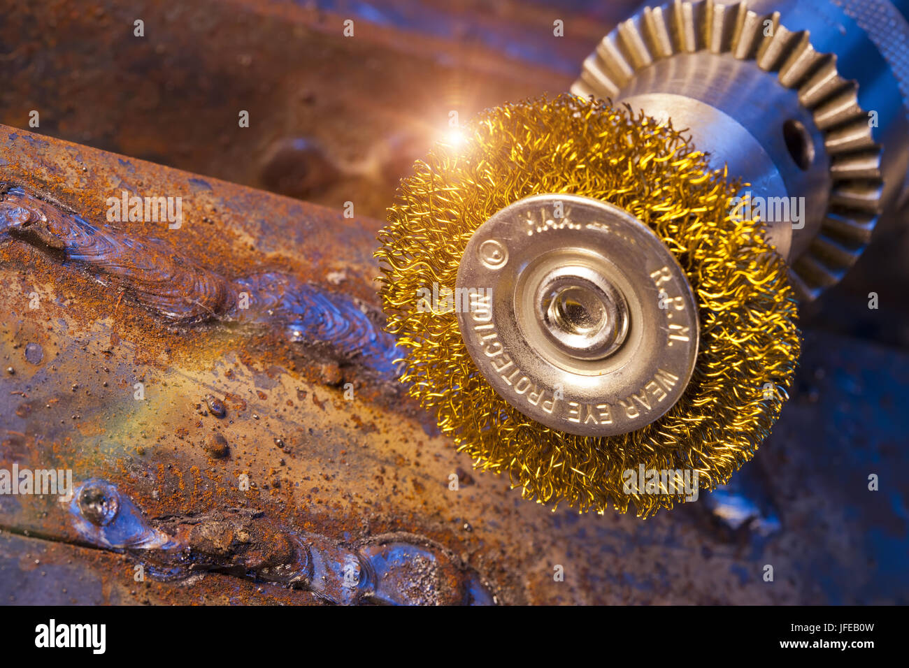 wire brush for mechanical cleaning of metal Stock Photo - Alamy