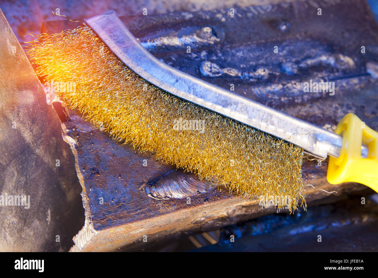 Wire brush mechanical cleaning metal hi-res stock photography and ...