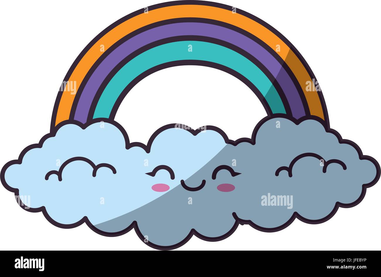 Beautiful rainbow cartoon icon vector illustration graphic design Stock ...