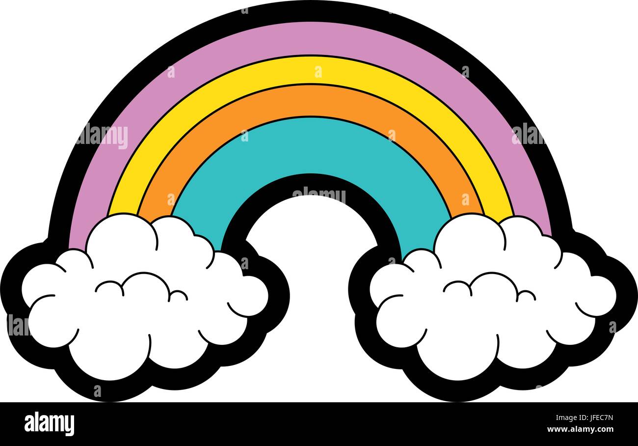 Beautiful rainbow cartoon icon vector illustration graphic design Stock ...