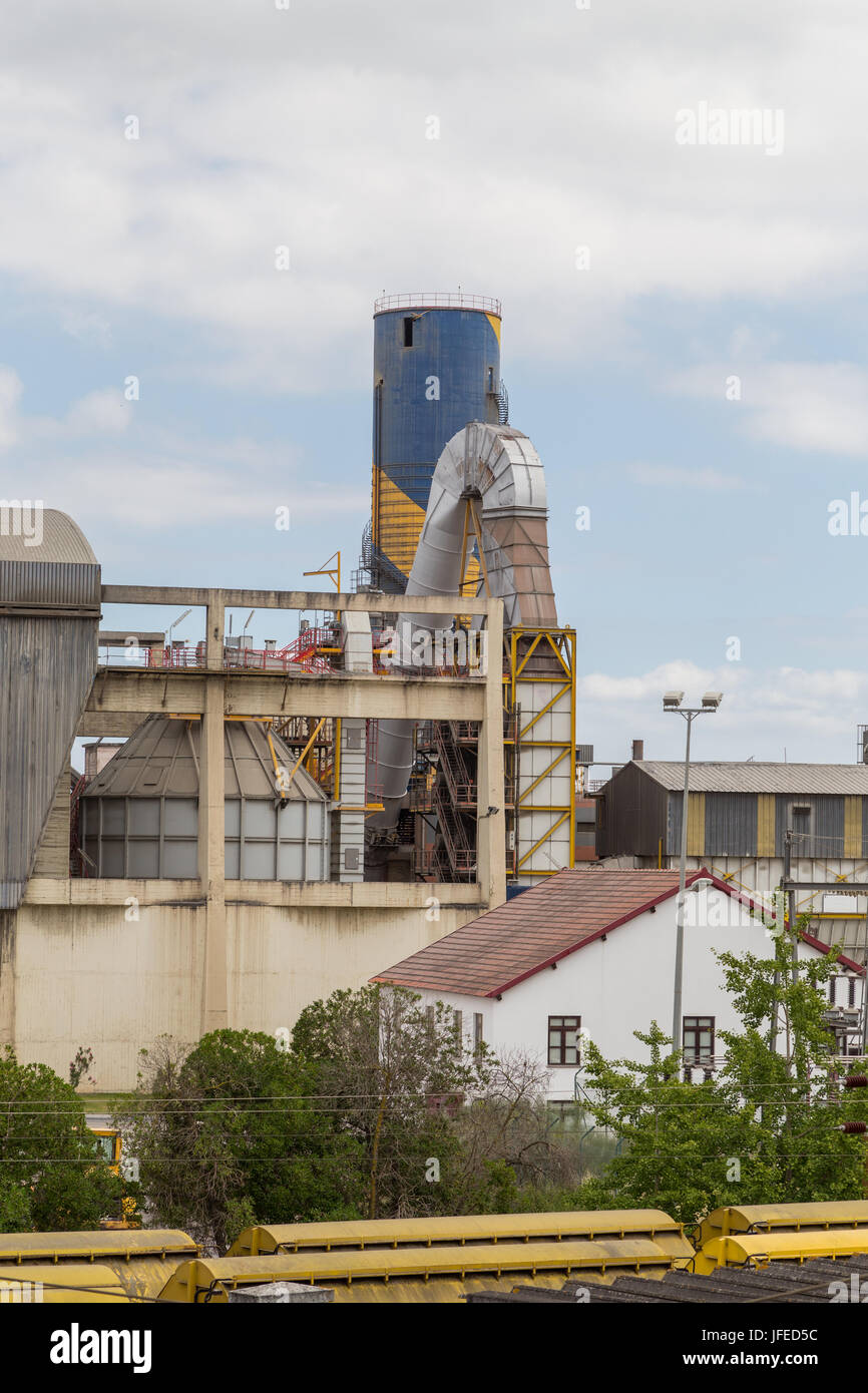 industrial building factory with structure and railroad Stock Photo - Alamy