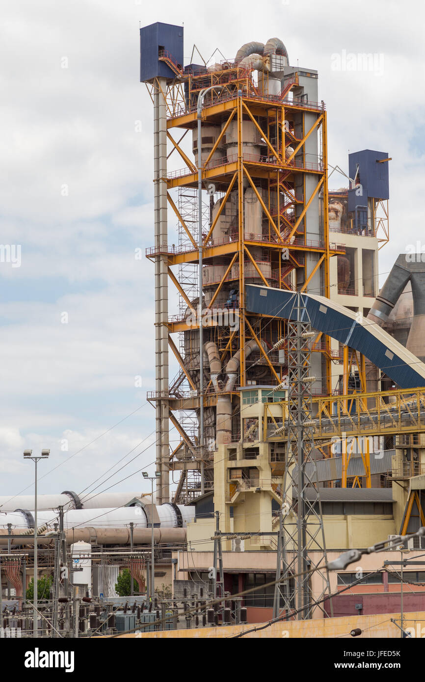 industrial building factory with structure and railroad Stock Photo - Alamy