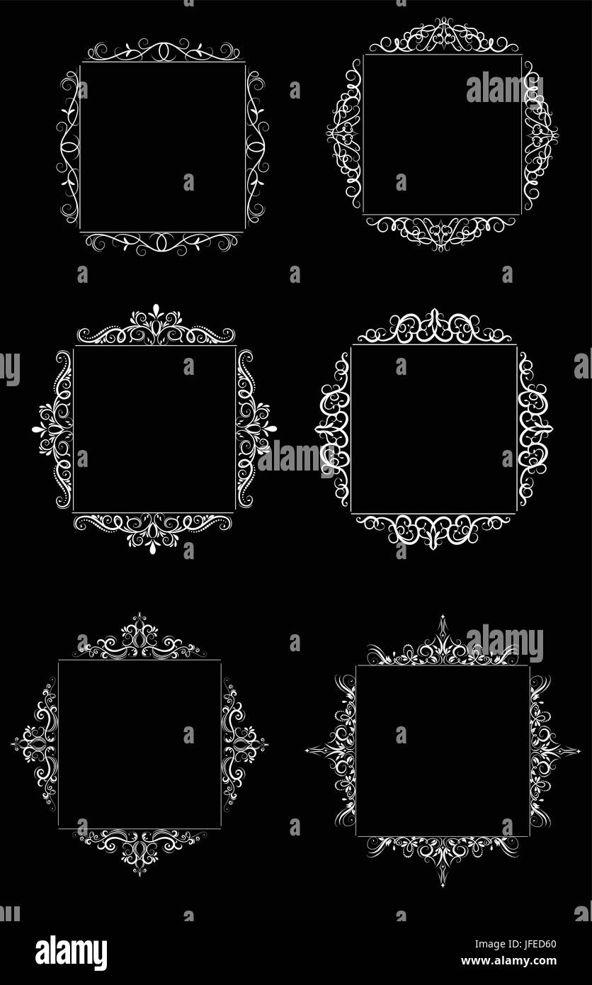 Vintage vector swirl frame set Stock Vector Image & Art - Alamy