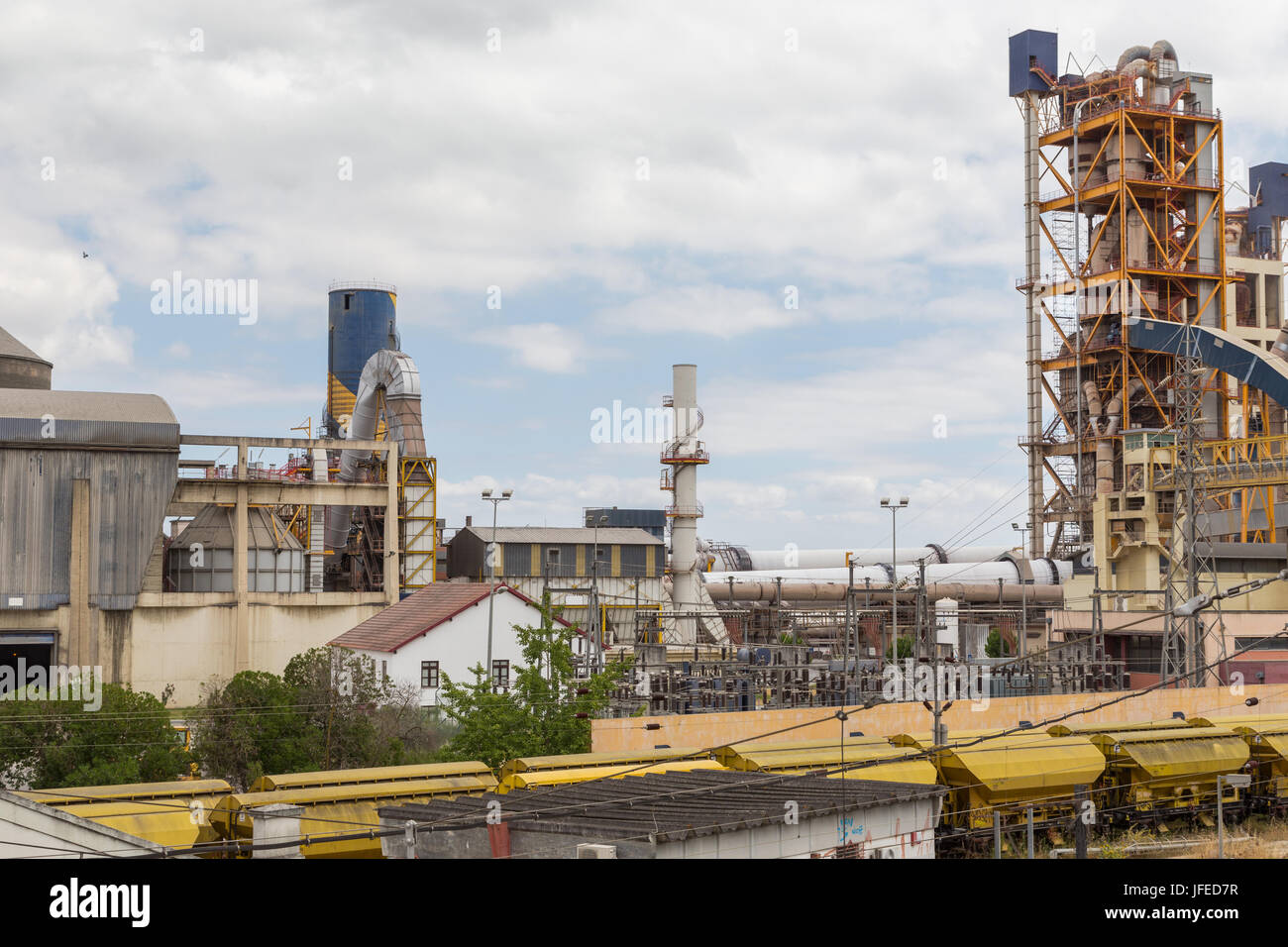 industrial building factory with structure and railroad Stock Photo - Alamy