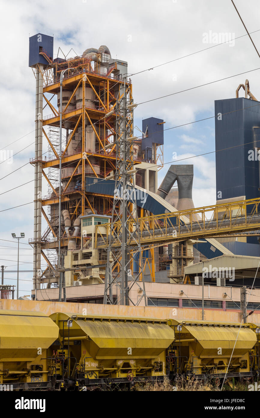 industrial building factory with structure and railroad Stock Photo - Alamy
