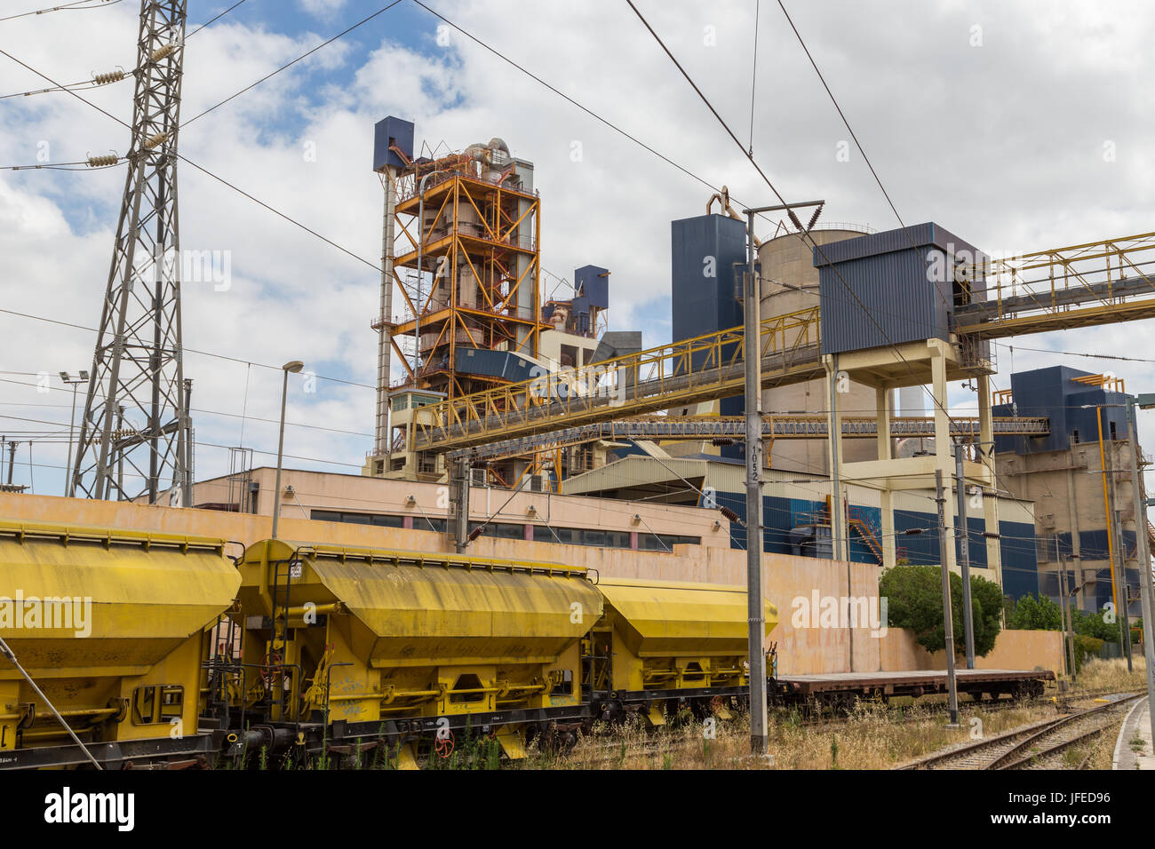 industrial building factory with structure and railroad Stock Photo - Alamy
