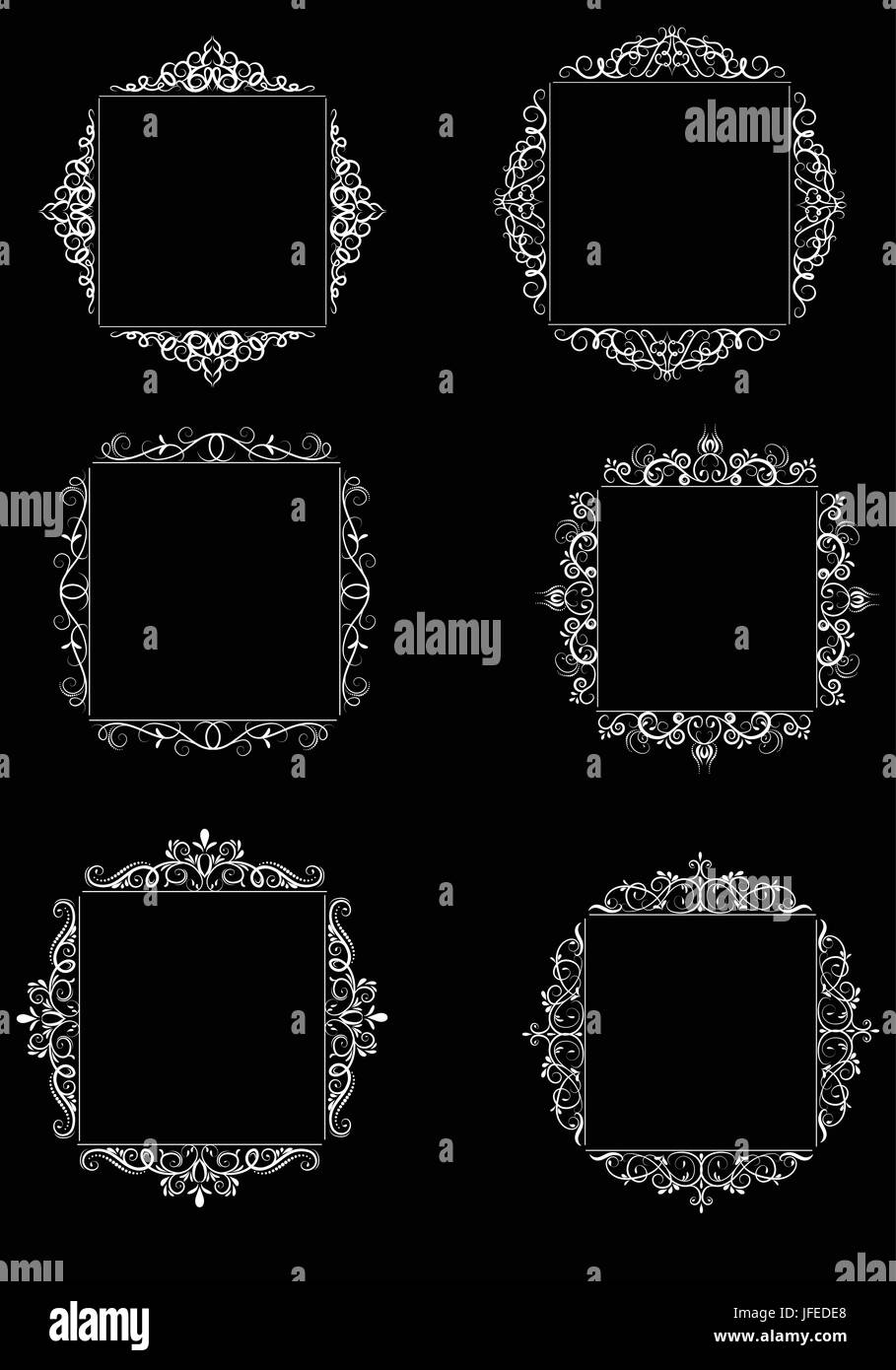 Vintage vector swirl frame set Stock Vector Image & Art - Alamy