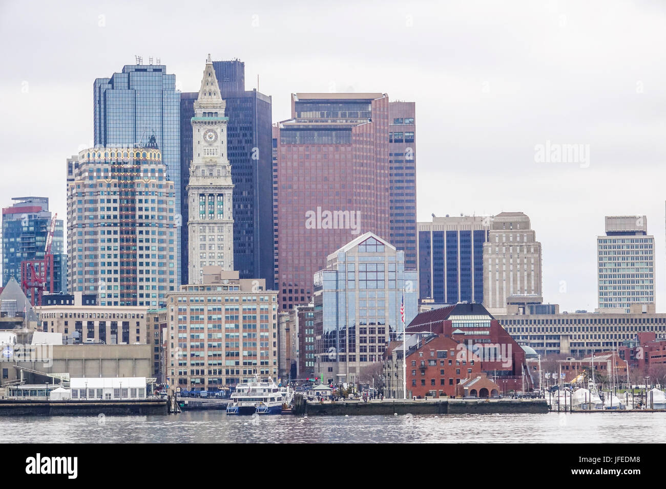 The skyline of Boston - view from a sightseeing boat Stock Photo - Alamy