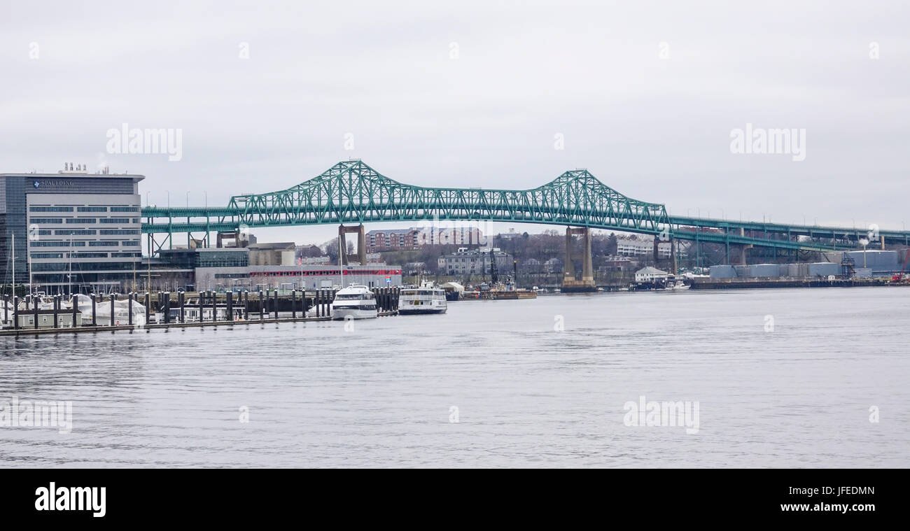 Famous Tobin Bridge in Boston Stock Photo - Alamy