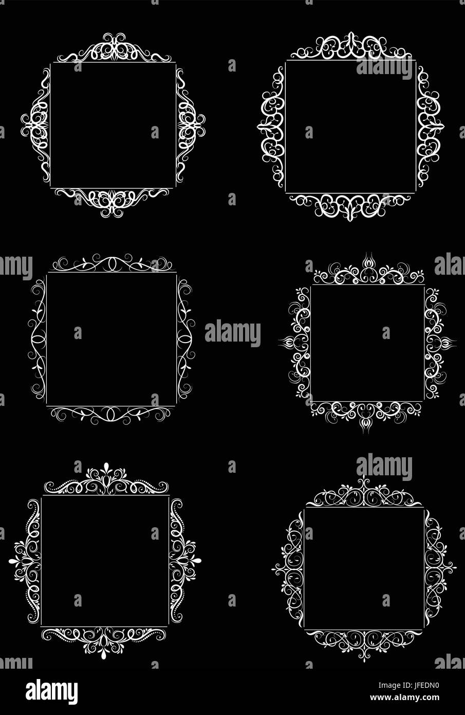 Vintage vector swirl frame set Stock Vector Image & Art - Alamy