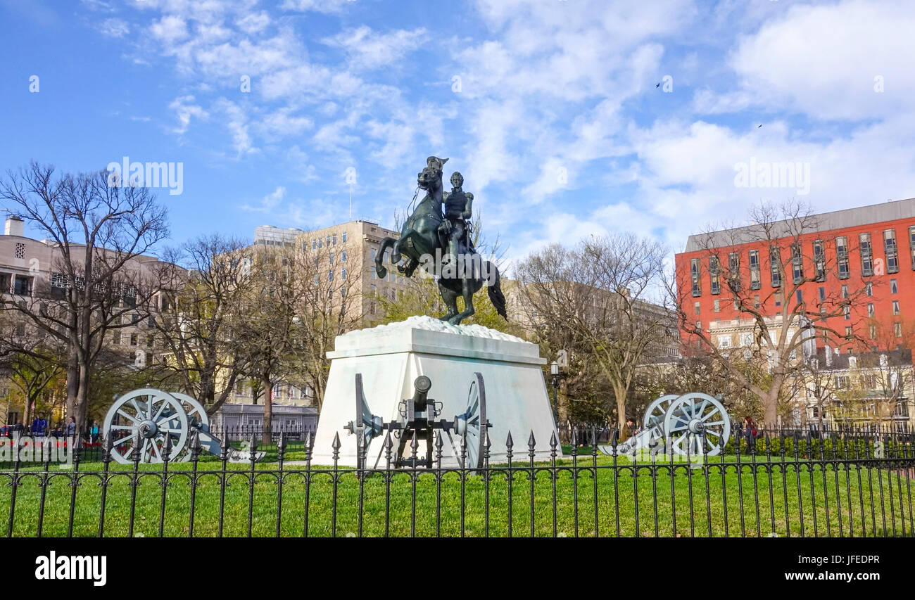 Statue at the White House Lafayette Park in Washington Stock Photo - Alamy
