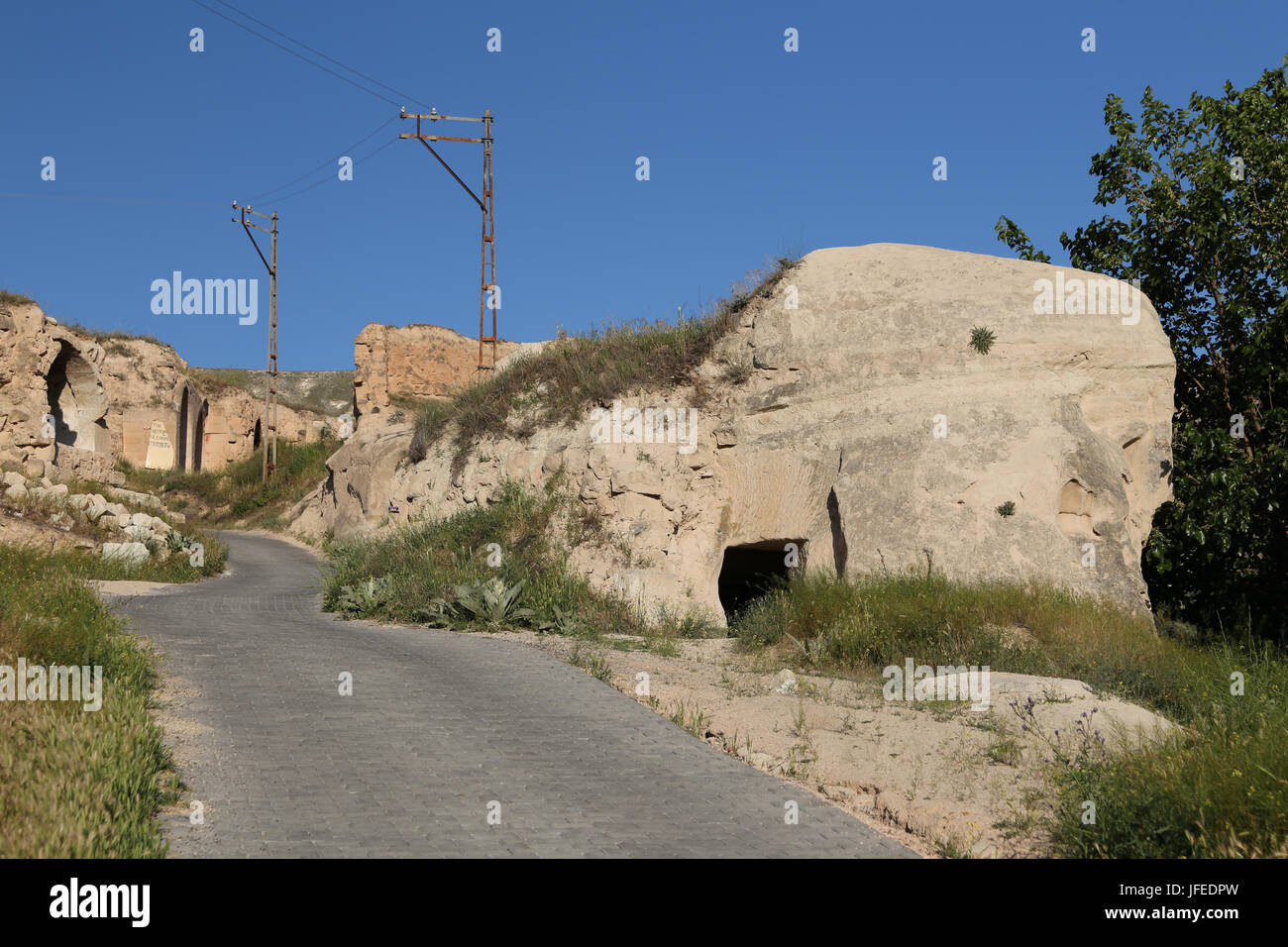 Ruins in Cavusin Village, Cappadocia, Nevsehir City, Turkey Stock Photo ...