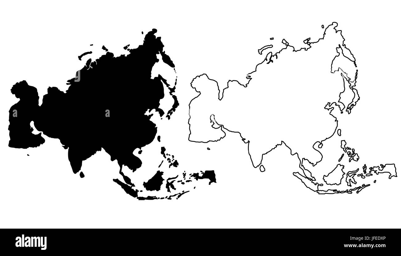 Map of Asia vector illustration, scribble sketch Asia Stock Vector ...