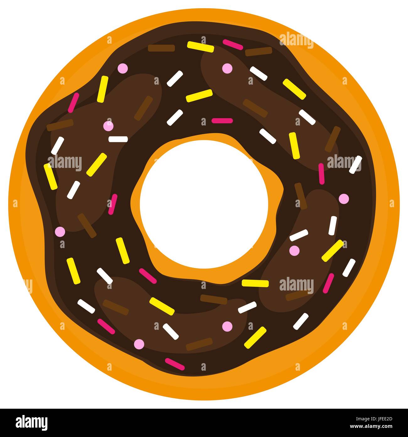 Chocolate donut on white Stock Vector Images - Alamy