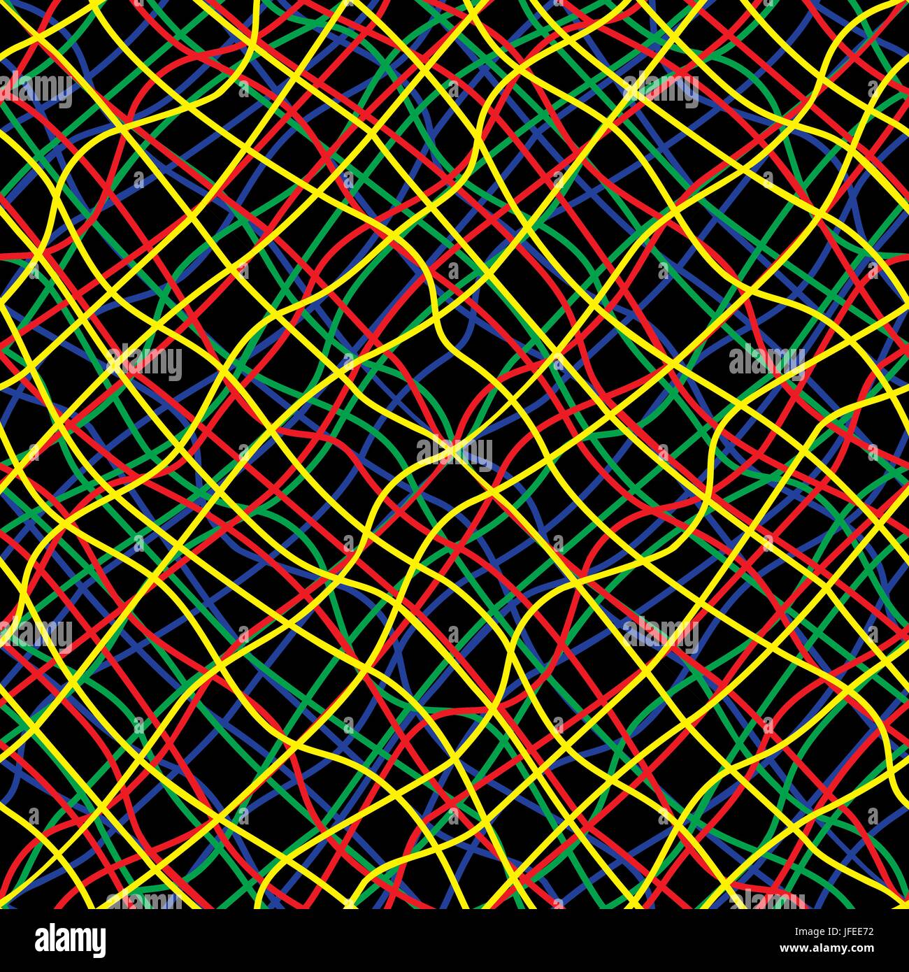 Intricate colored wires abstract seamless pattern. Vector illustration ...