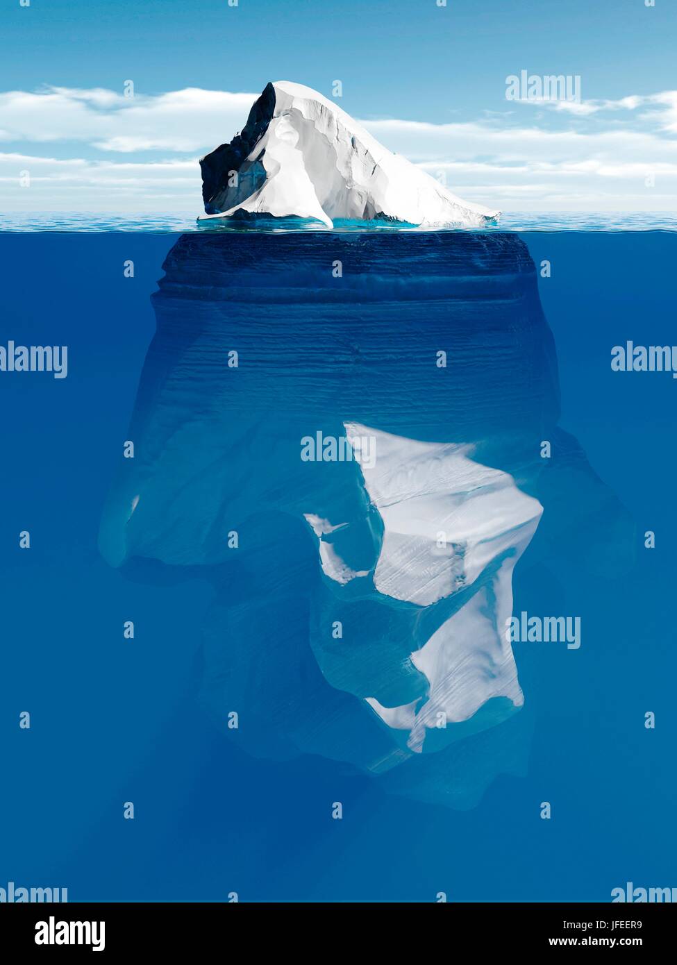 Tip of the iceberg, conceptual illustration Stock Photo - Alamy