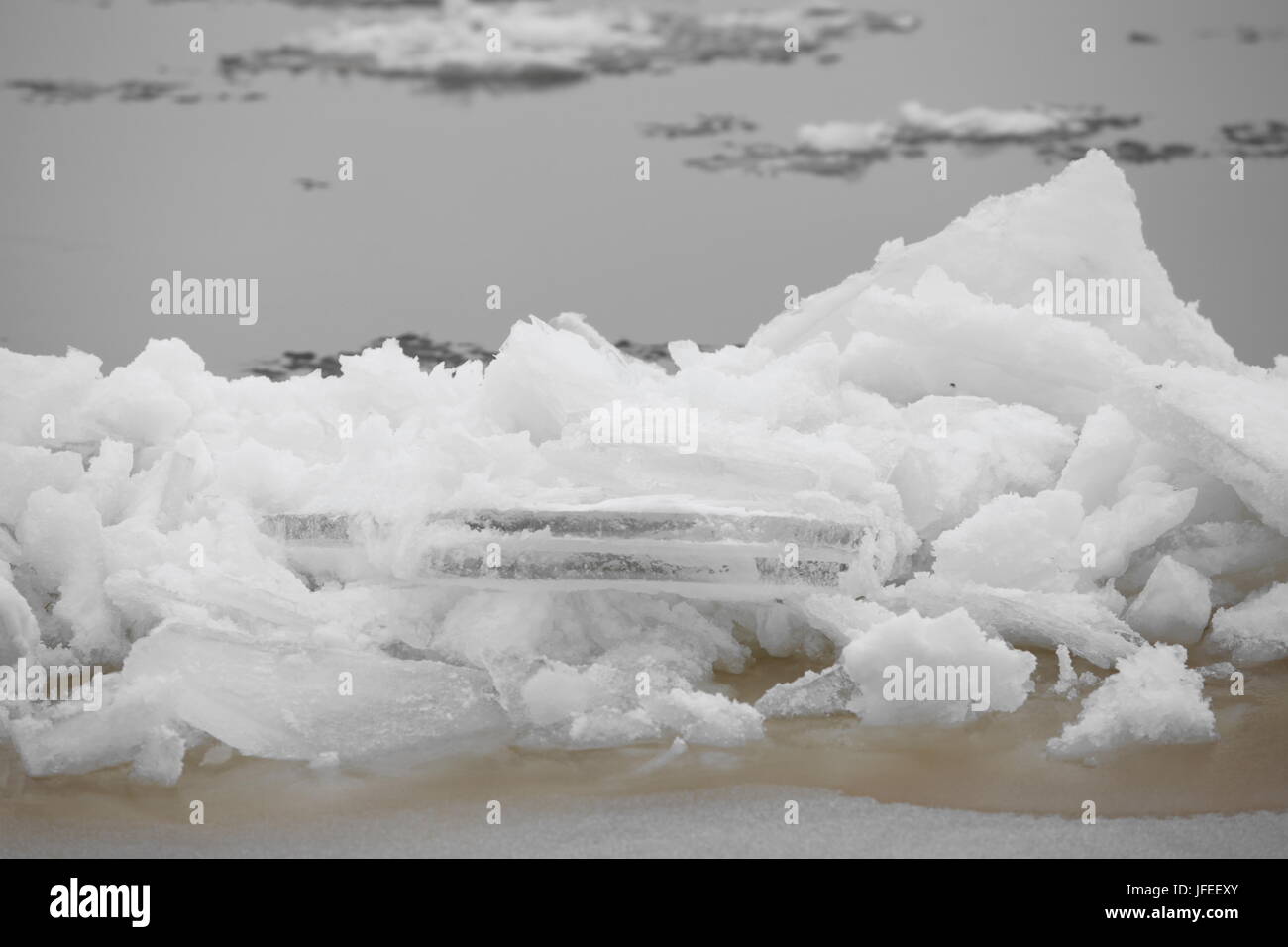 Winter nature background with blocks of ice Stock Photo - Alamy